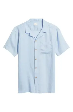 BOARDIES Short Sleeve Button-up Camp Shirt - Blue