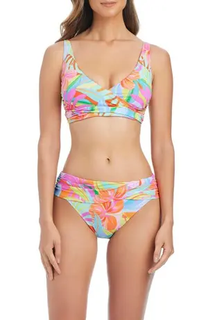 BLEU BY ROD BEATTIE Sarong Hipster Bikini Bottom - Turquoise Multi