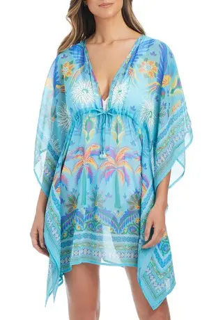 BLEU BY ROD BEATTIE Semisheer Cover-up Caftan - Turq