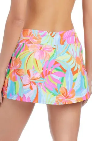 BLEU BY ROD BEATTIE High Waist Skirted Bikini Bottom - Turquoise Multi