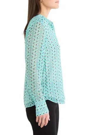 NIC+ZOE Geo Steps Relaxed Fit Button-up Shirt