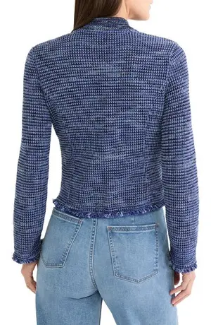 NIC+ZOE Fringe Knit Bomber Jacket