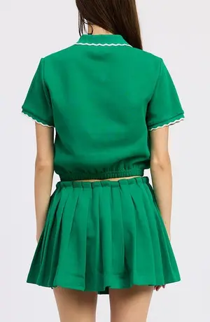 JACQUIE THE LABEL Sonnet Crop Cotton Blend Polo