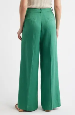 Deluc Palermo Pleated Wide Leg Pants - Green