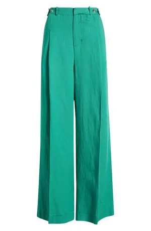 Deluc Palermo Pleated Wide Leg Pants - Green