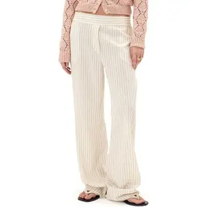 Deluc Striped Wide-leg Pants - Ecru
