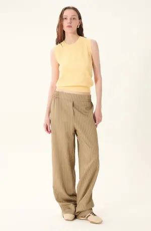 Deluc Striped Wide-leg Pants - Vison