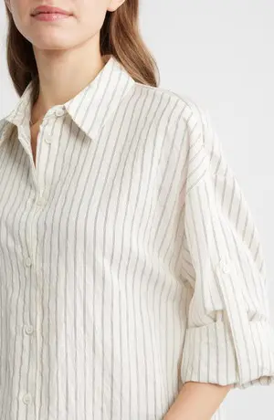 Deluc Santorini Stripe Shirt - Ecru