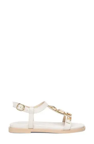 NEROGIARDINI Jeweled T-strap Sandals - Cream