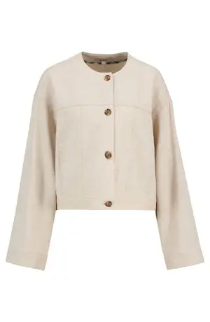 Barbour Gabby Oversize Linen-blend Twill Shirt Jacket