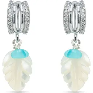LA MENO Sea Mist Mother-of-pearl Drop Earrings - Silver