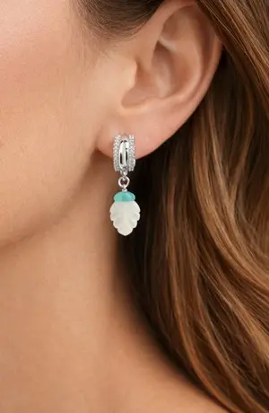 LA MENO Sea Mist Mother-of-pearl Drop Earrings