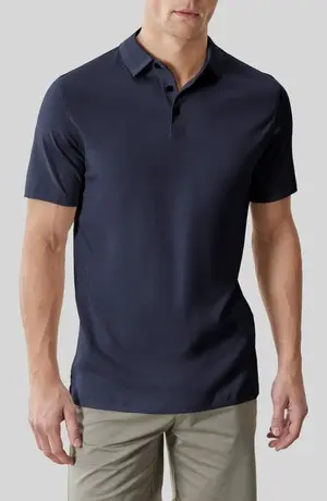 Robert Barakett Georgia Pima Cotton Polo - Dark Caspian