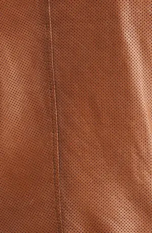 Mauritius Athena Perforated Leather Jacket - Cognac
