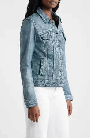 Mauritius Jessie Denim Look Leather Trucker Jacket