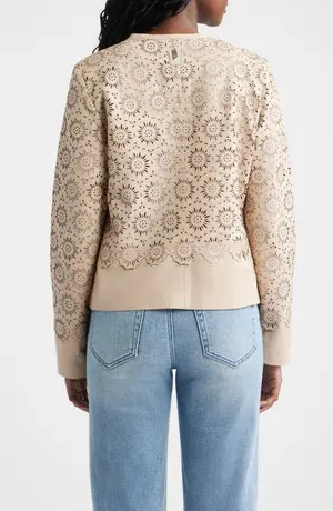 Mauritius Lacey Laser-cut Leather Jacket
