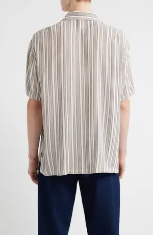 Brixton Bunker Twisted Stripe Camp Shirt