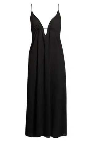 Sanctuary Crinkle Gauze Midi Dress - Black