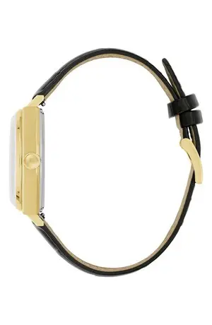 Bulova Frank Sinatra Automatic Leather Strap Watch - Black