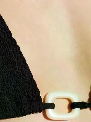 Bond Eye Textured Ring Detail Bikini Top