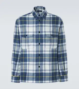 Dunhill Plaid Cashmere Overshirt - Blue