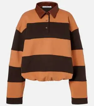 Women's striped collar fleece sweatshirt