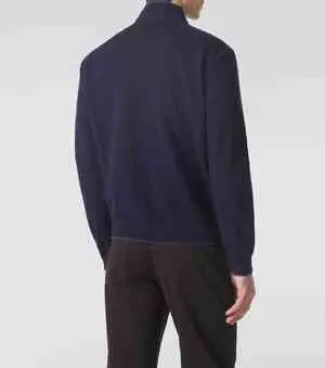 Canali Suede Bomber Jacket - Blue
