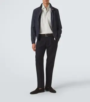 Zegna Cotton And Linen Straight Pants - Blue