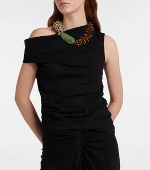 Dries Van Noten Asymmetrical Cotton Top - Black