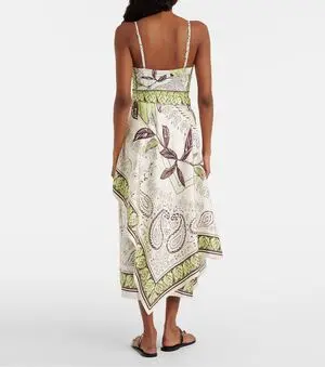 Tory Burch Printed Silk Satin Midi Skirt - Multicoloured