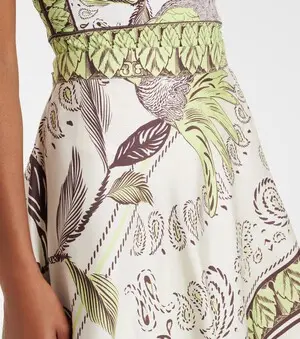 Tory Burch Printed Silk Satin Midi Skirt - Multicoloured