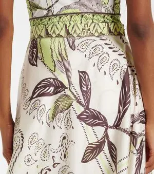 Tory Burch Printed Silk Satin Midi Skirt - Multicoloured