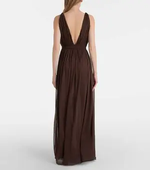 Tory Burch Belted Jersey Maxi Dress - Brown