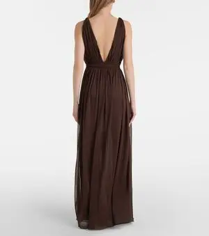 Tory Burch Belted Jersey Maxi Dress - Brown