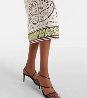 Tory Burch Belted Printed Silk Midi Dress - Multicoloured