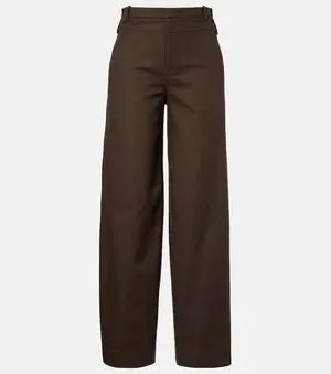 Vince Cotton Twill Wide-leg Pants - Brown