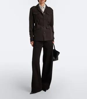 Vince Cotton Twill Wide-leg Pants - Brown