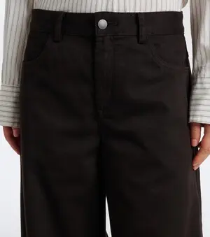 Vince Cotton Twill Wide-leg Pants - Brown