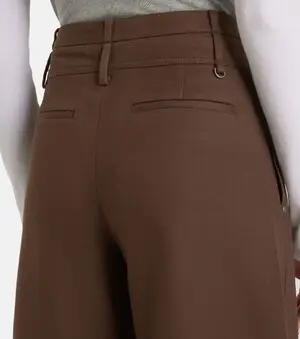 Vince Cotton Twill Wide-leg Pants - Brown