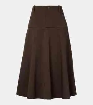 Women's Midi Skirts with Button Fly