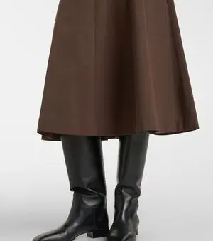 Vince Cotton Twill Midi Skirt