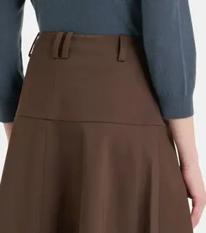 Vince Cotton Twill Midi Skirt