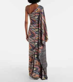 TALLER MARMO Jasmine Sequined Draped Gown