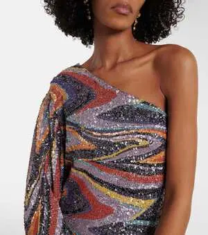TALLER MARMO Jasmine Sequined Draped Gown