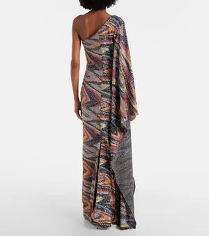 TALLER MARMO Jasmine Sequined Draped Gown