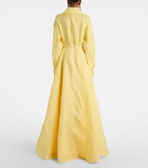 LEO LIN Josephine Floral Silk Gown - Yellow