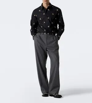 Simone Rocha Embroidered Cotton Poplin Shirt - Black