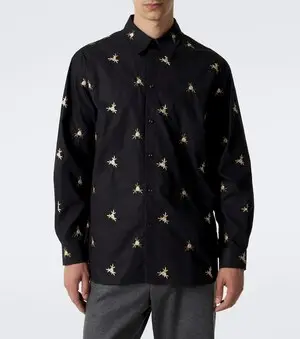 Simone Rocha Embroidered Cotton Poplin Shirt - Black