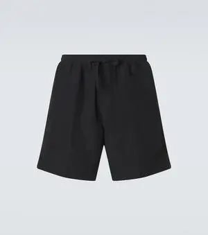 UMIT BENAN Linen And Silk Blend Shorts - Black