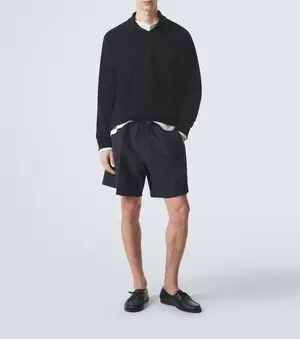 UMIT BENAN Linen And Silk Blend Shorts